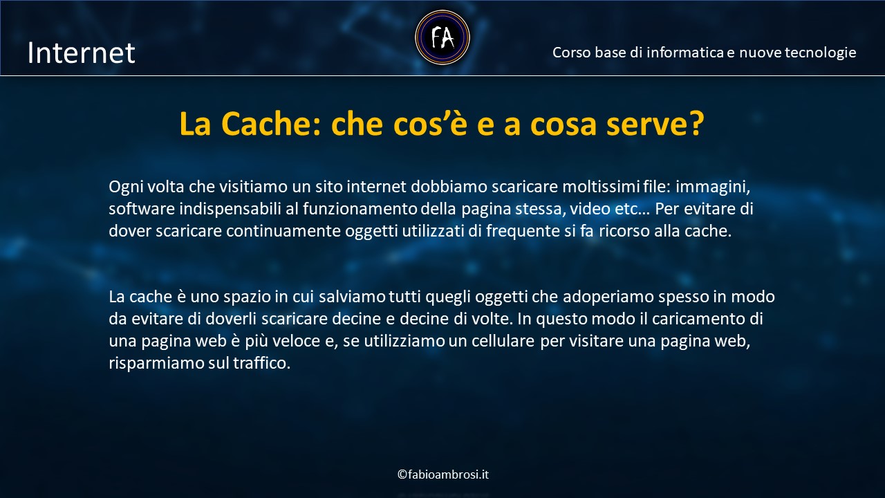 A cosa serve la cache del browser web? Quando pulirla e perché?