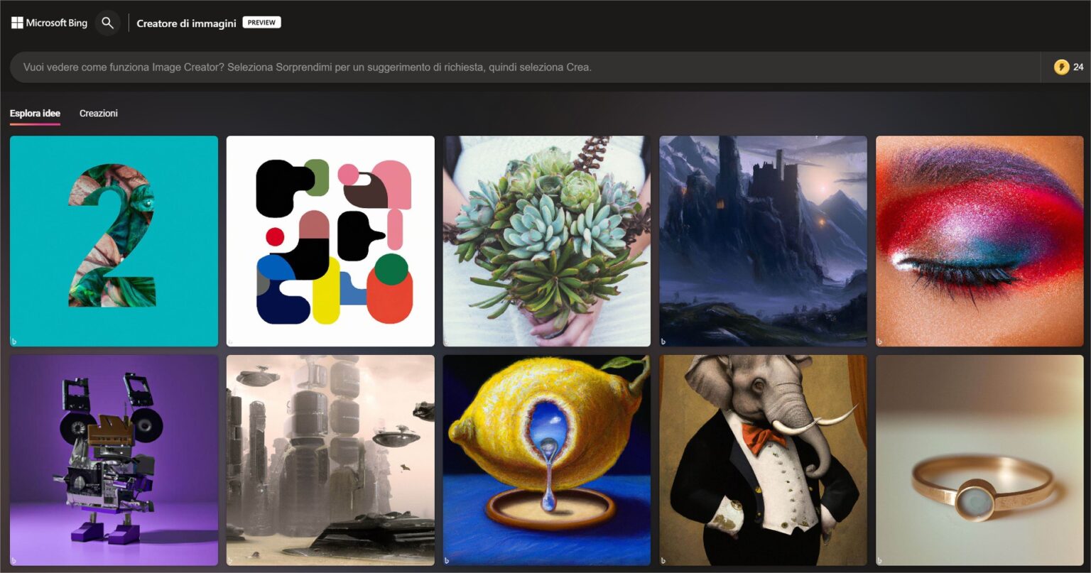 Bing Image Creator: immagini generate con l'AI su Edge e Bing